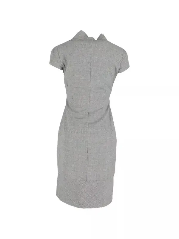 Valentino Garavani Patterned Wool Short-sleeve Midi Dress