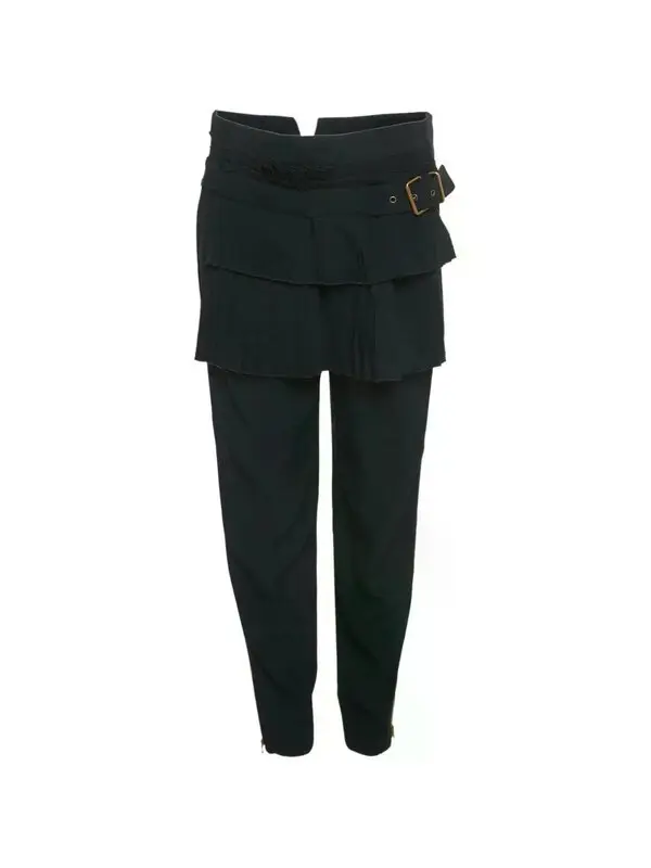Alexander McQueen Pleated Tiered Trousers With Belted Ruffle Trim