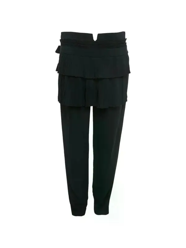 Alexander McQueen Pleated Tiered Trousers With Belted Ruffle Trim