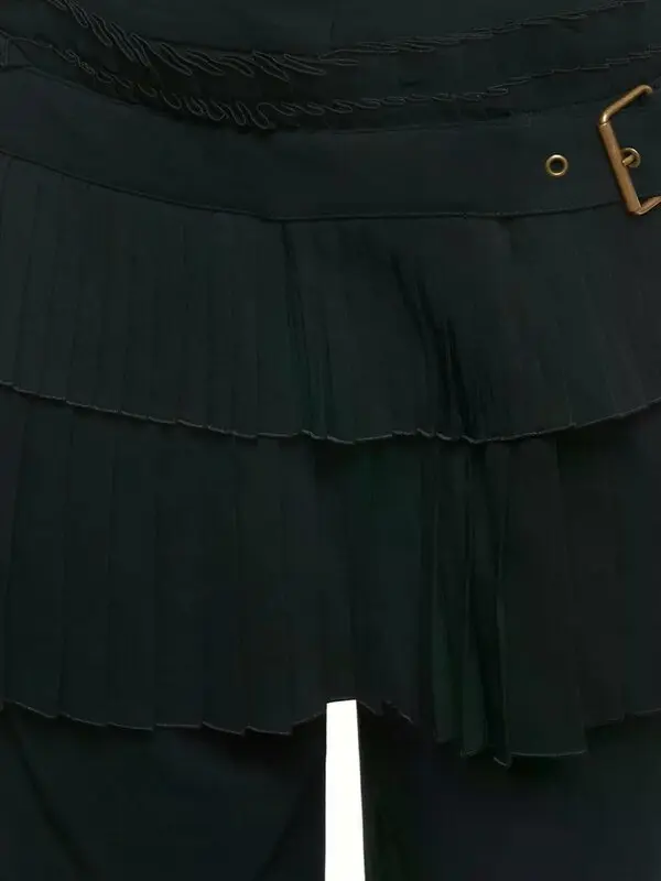Alexander McQueen Pleated Tiered Trousers With Belted Ruffle Trim