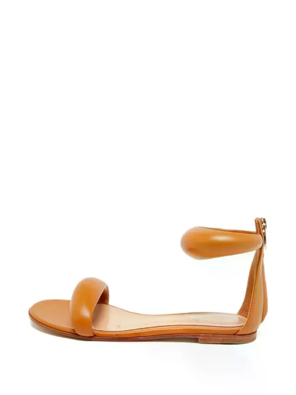 GIANVITO ROSSI Bijoux Leather Flat Sandals - Brown