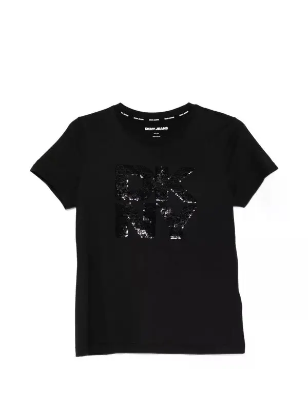 Dkny Sequin Logo T-shirt - Black