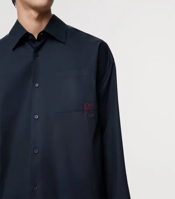Loewe Cotton-blend Long-sleeve Anagram Shirt