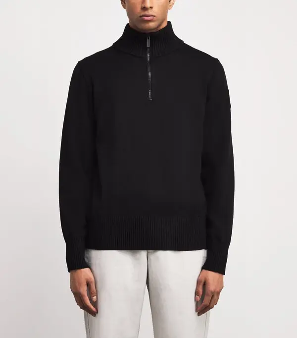 Canada Goose Rosseau Quarter-zip Merino Wool Sweater - Black