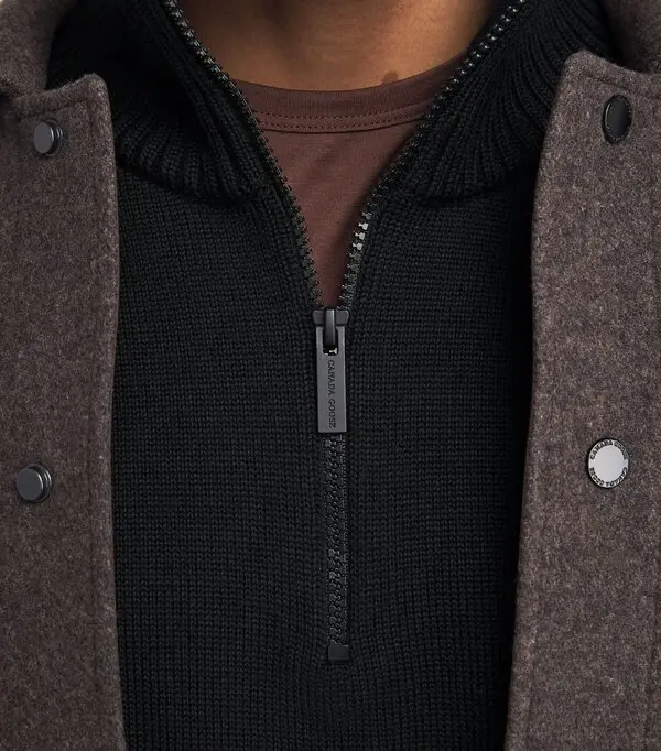 Canada Goose Rosseau Quarter-zip Merino Wool Sweater - Black