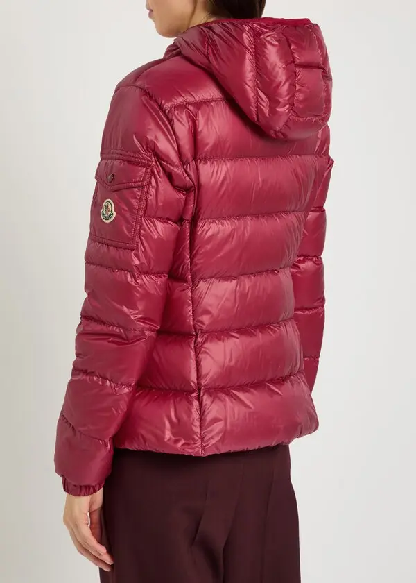Moncler Glesse Padded Hooded Shell Jacket - Plum