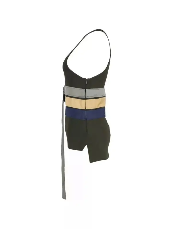 Celine Belted Knitted Tank Top - Green