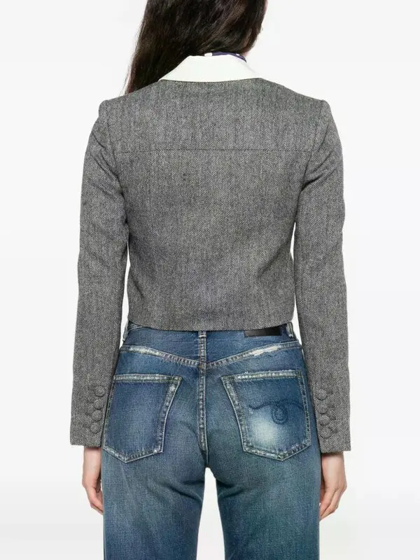 SELF-PORTRAIT Cropped Jacket With Pointed Collar