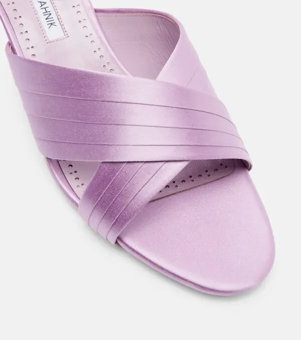 Manolo Blahnik Viera 50 Satin Mules