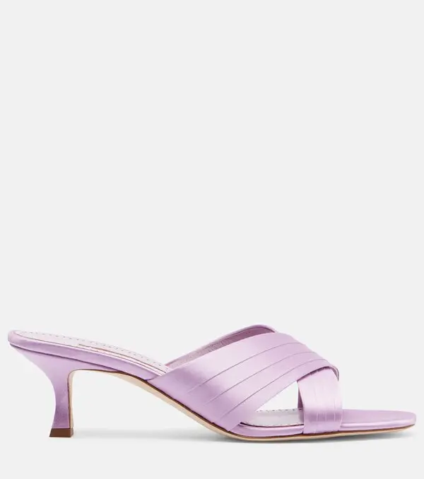 Manolo Blahnik Viera 50 Satin Mules