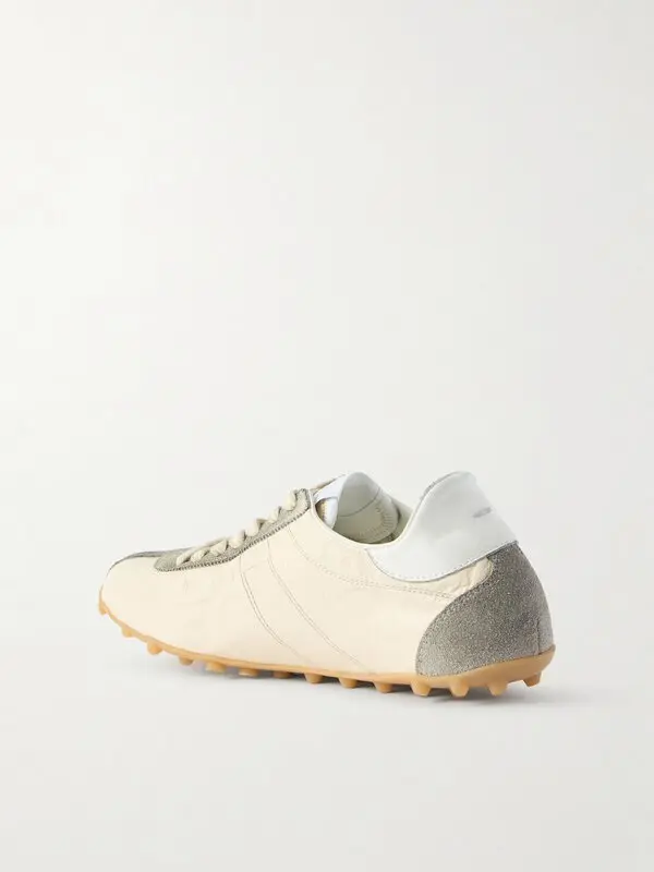 MAISON MARGIELA Sprinter Suede-trimmed Textured-leather Sneakers - Neutrals