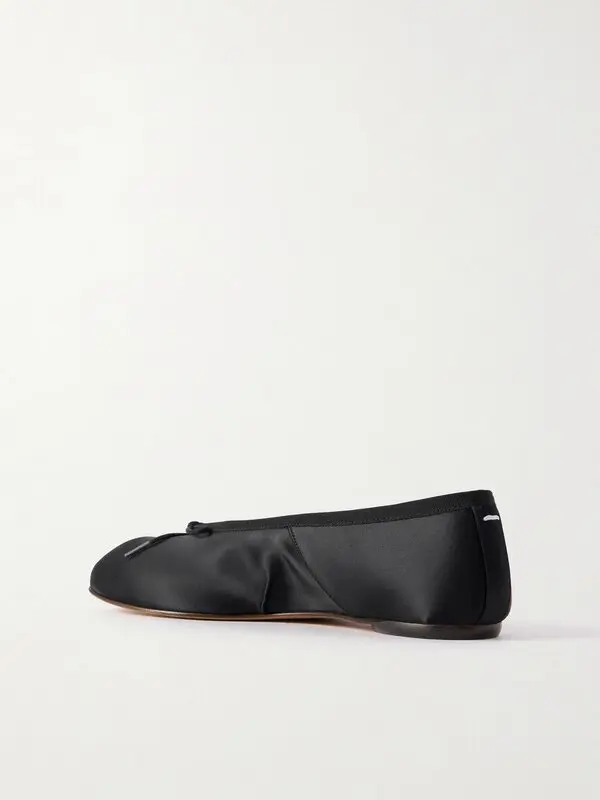 MAISON MARGIELA Tabi Split-toe Satin Ballet Flats - Black
