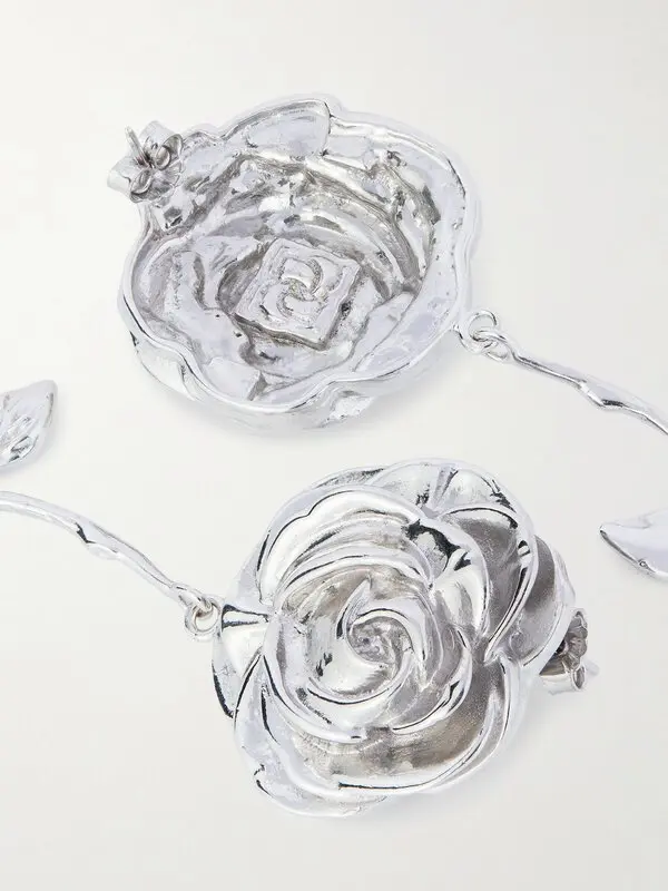Magda Butrym Rhodium-plated Floral Earrings