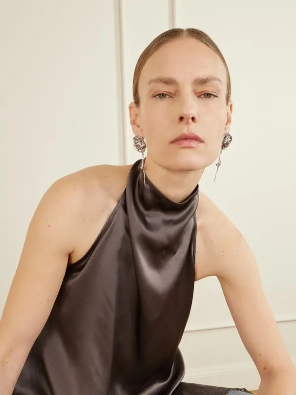 Magda Butrym Rhodium-plated Floral Earrings