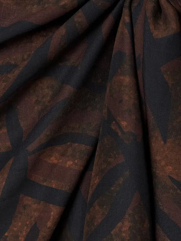 SARA CRISTINA Embellished Printed Voile Pareo