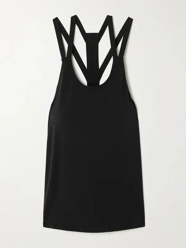 ERES Allyson Embroidered Stretch-modal And Silk-blend Jersey Tank - Black