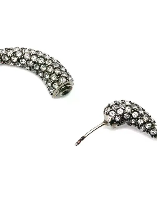 LEONARDO VALENTINI Stone Embellishment Curved Pendant Earrings