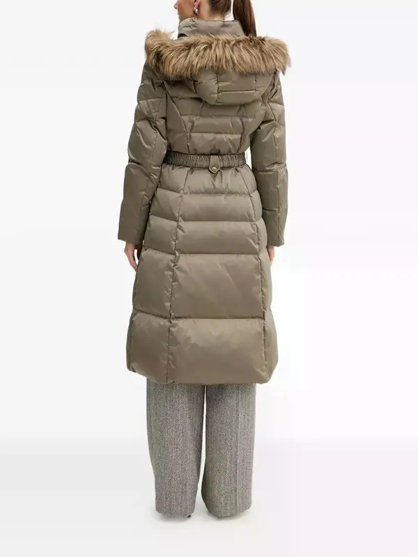 Guess Hooded Padded Coat With Faux-fur Trim