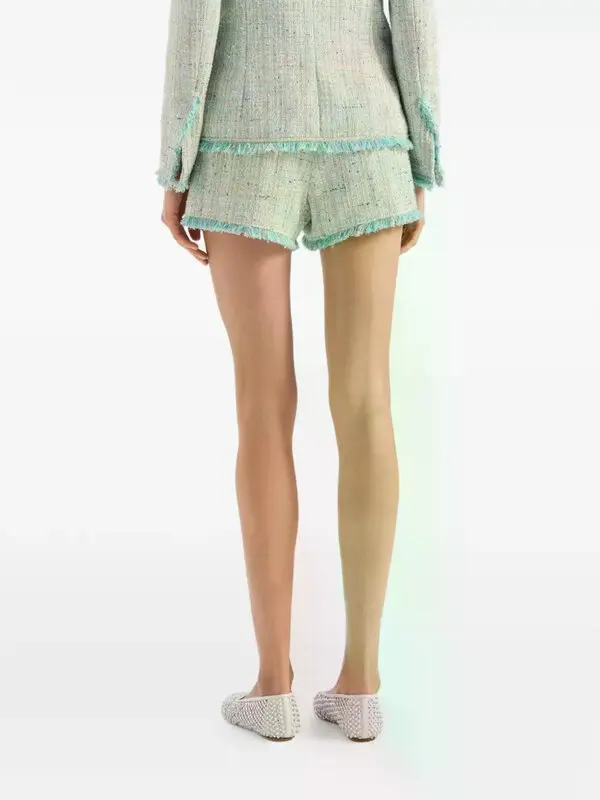 GENNY Fringed Sequined Shorts - Blue