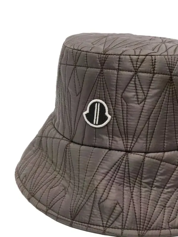 MONCLER + RICK OWENS Quilted Logo Patch Bucket Hat