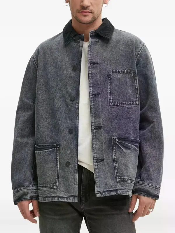 PURPLE BRAND Corduroy Collar Buttoned Jacket - Blue