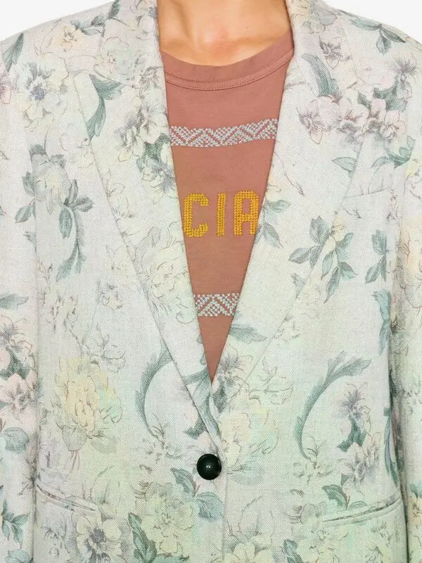 FORTE_FORTE Floral Single-button Blazer