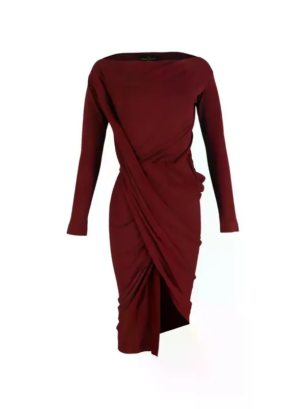 VIVIENNE WESTWOOD Draped Long-sleeve Midi Dress - Red
