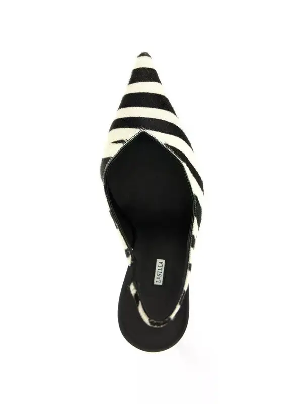 LE SILLA Zebra-pattern Stiletto Slingback Pumps