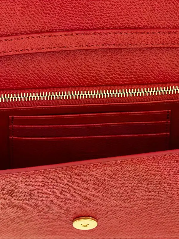 Valentino Garavani Grainy Vlogo Signature Shoulder Bag - Red