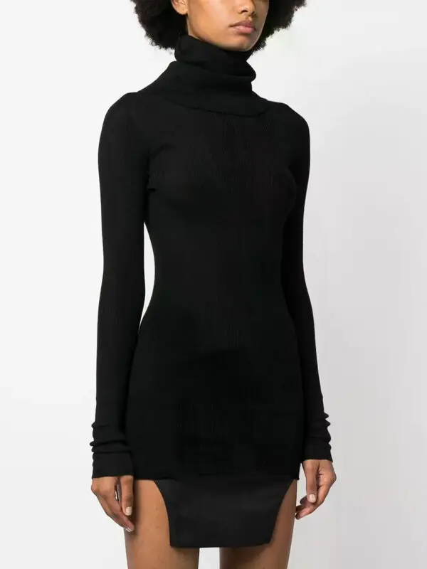 Rick Owens Ribbed-knit Wool Minidress
