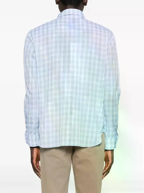 TOM FORD Check Snap-button Shirt - Blue