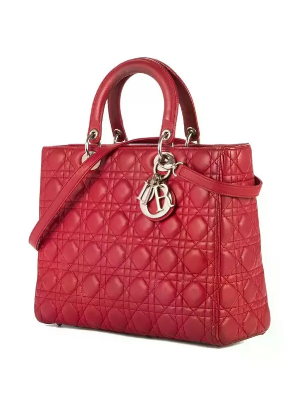 Dior Lady Quilted Handbag - Red