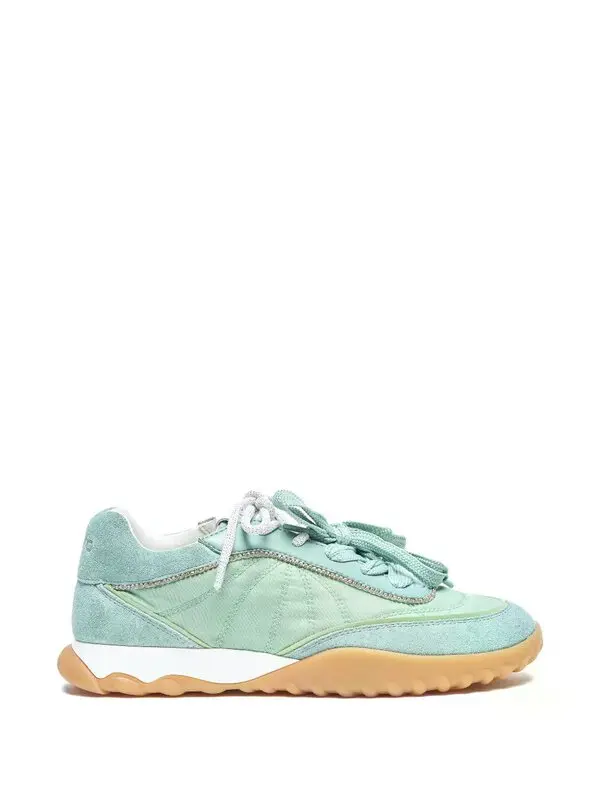 Pinko Suede And Technical Fabric Lace-up Sneakers - Blue