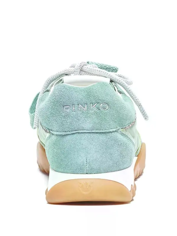 Pinko Suede And Technical Fabric Lace-up Sneakers
