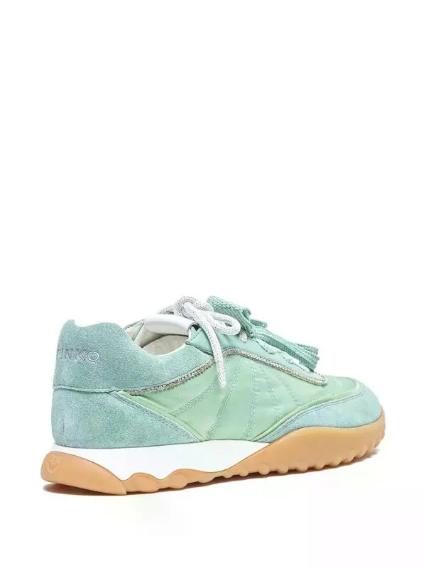 Pinko Suede And Technical Fabric Lace-up Sneakers