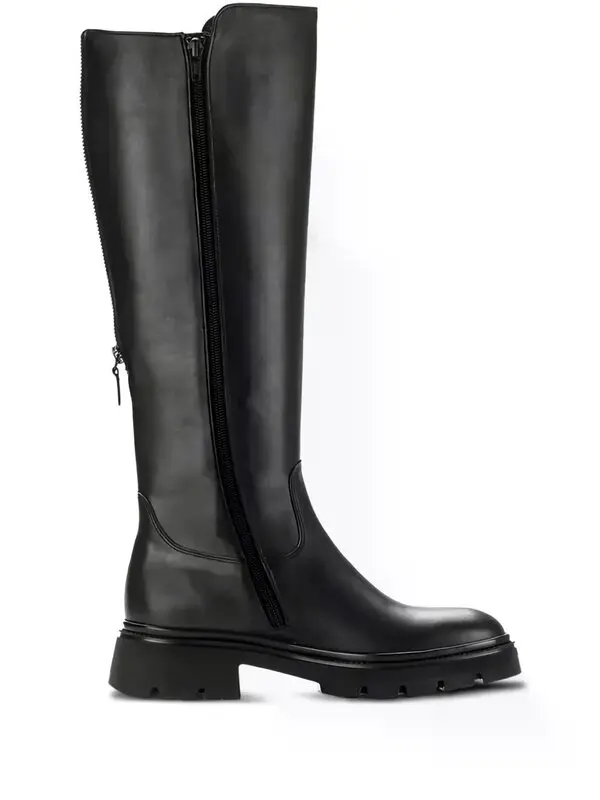 Gabor Leather Zip Fastening Chunky Sole Boots