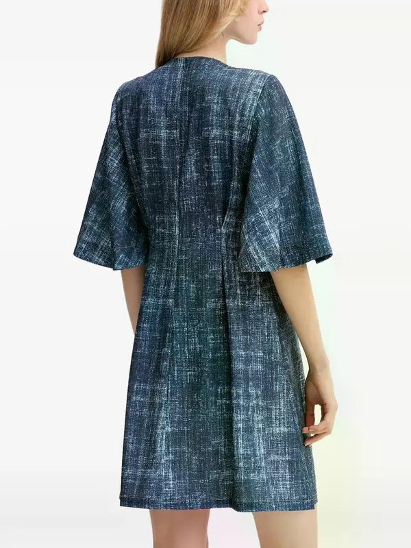 GESTUZ Flared Sleeve Mini Dress In Denim