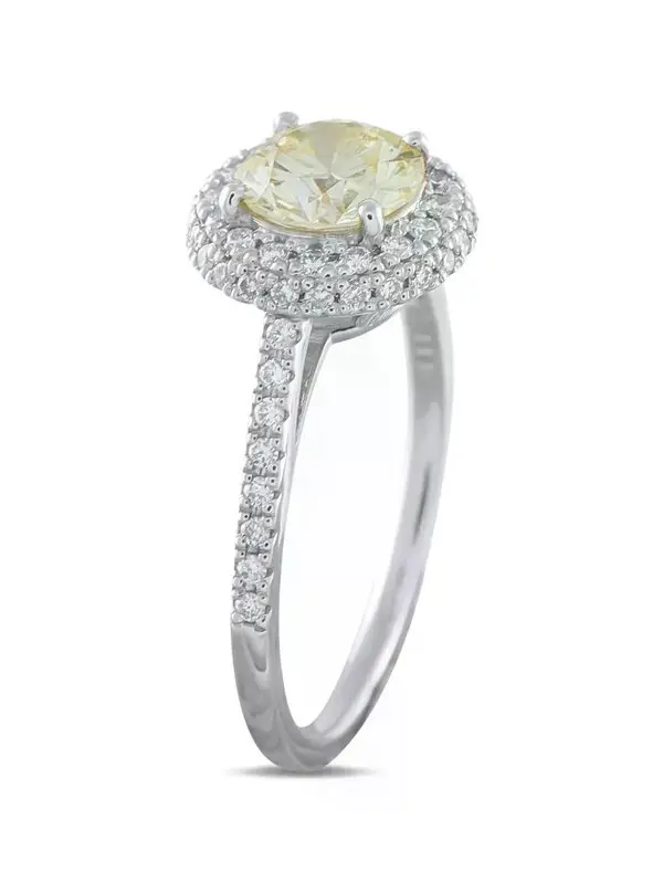 LB EXCLUSIVE Platinum Diamond Double Halo Ring - Silver