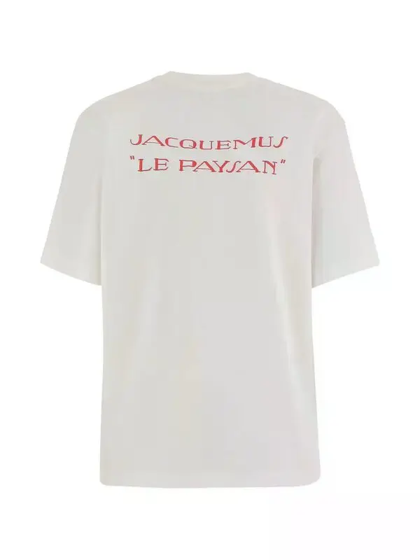 Jacquemus Logo-lettering Crew-neck T-shirt - Neutrals