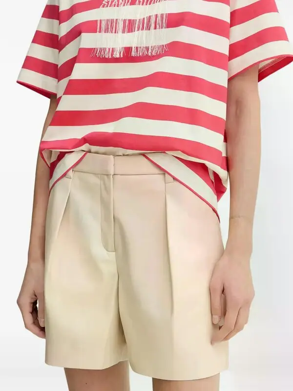 STAND STUDIO Belen Belt-loop Pleated Shorts - Neutrals