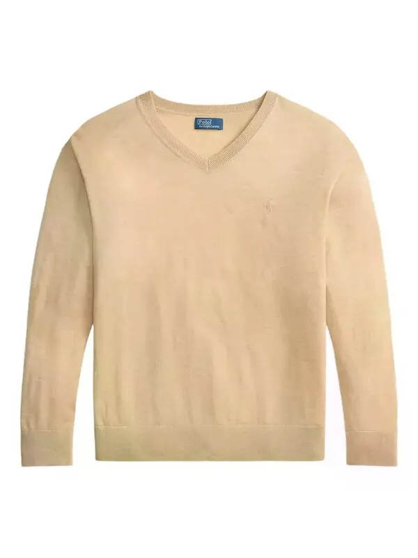 Polo Ralph Lauren V-neck Wool Sweater - Neutrals
