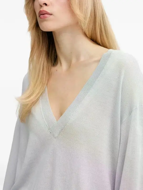 IRO PARIS V-neck Long-sleeved Sweater With Ribbed Trims