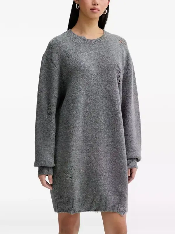 IRO PARIS Distressed Long-sleeve Dress