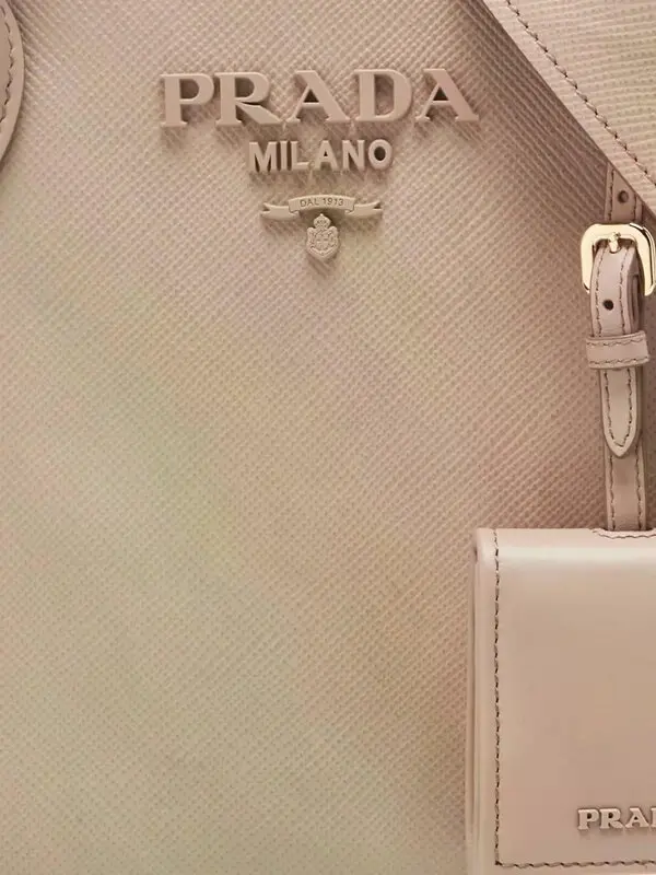 Prada Small Leather Tote Bag - Neutrals
