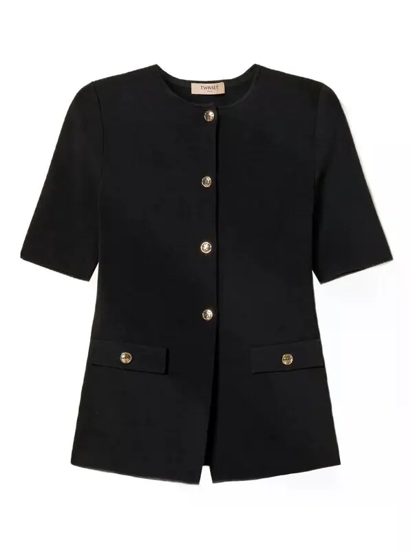 TWINSET Stretch Knit Jacket With Gold-tone Buttons