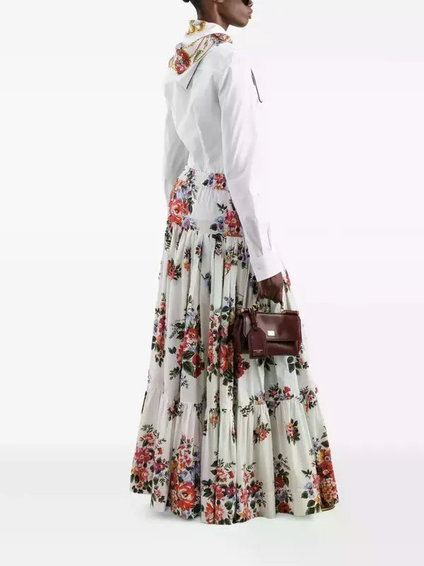 Dolce & Gabbana Poplin Shirt With Scarf Print Collar