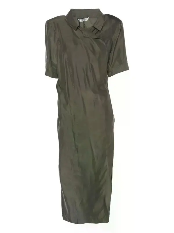 Marina Rinaldi Belted Wrap Midi Dress - Green