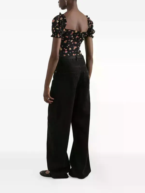 Dolce & Gabbana Floral Puff Sleeve Blouse