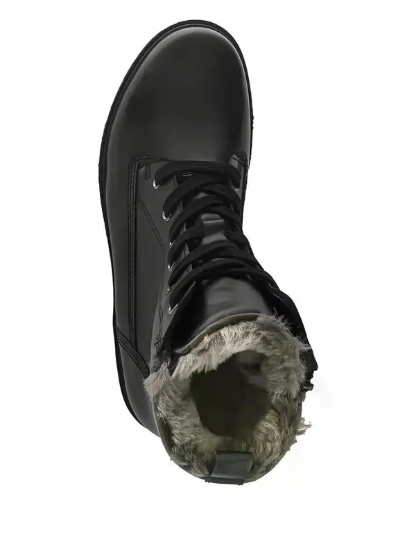Gabor Lace-up Combat Boots With Side Zip