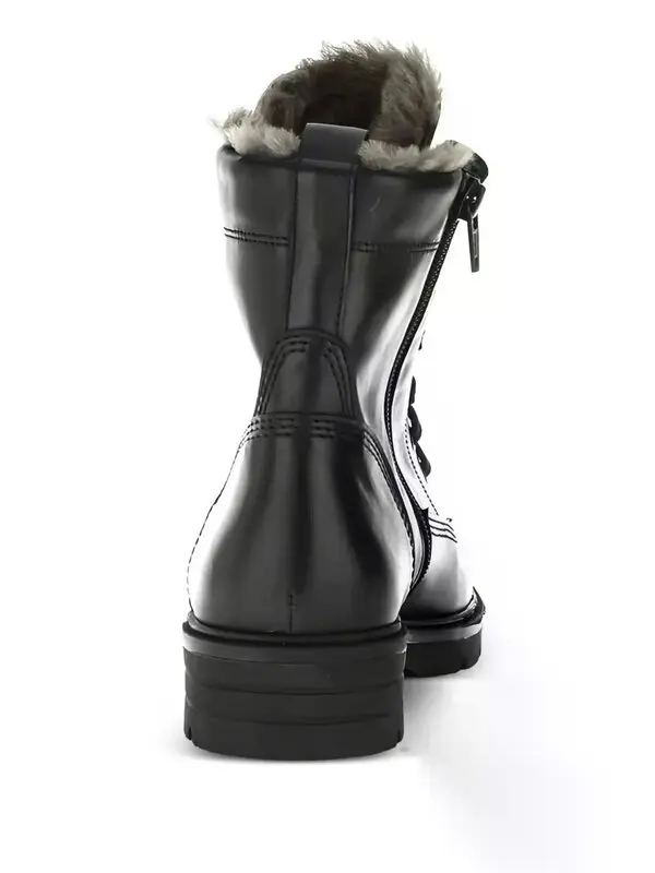 Gabor Lace-up Combat Boots With Side Zip